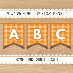 Custom Printable Orange Gingham Banner | Halloween Decorations ...