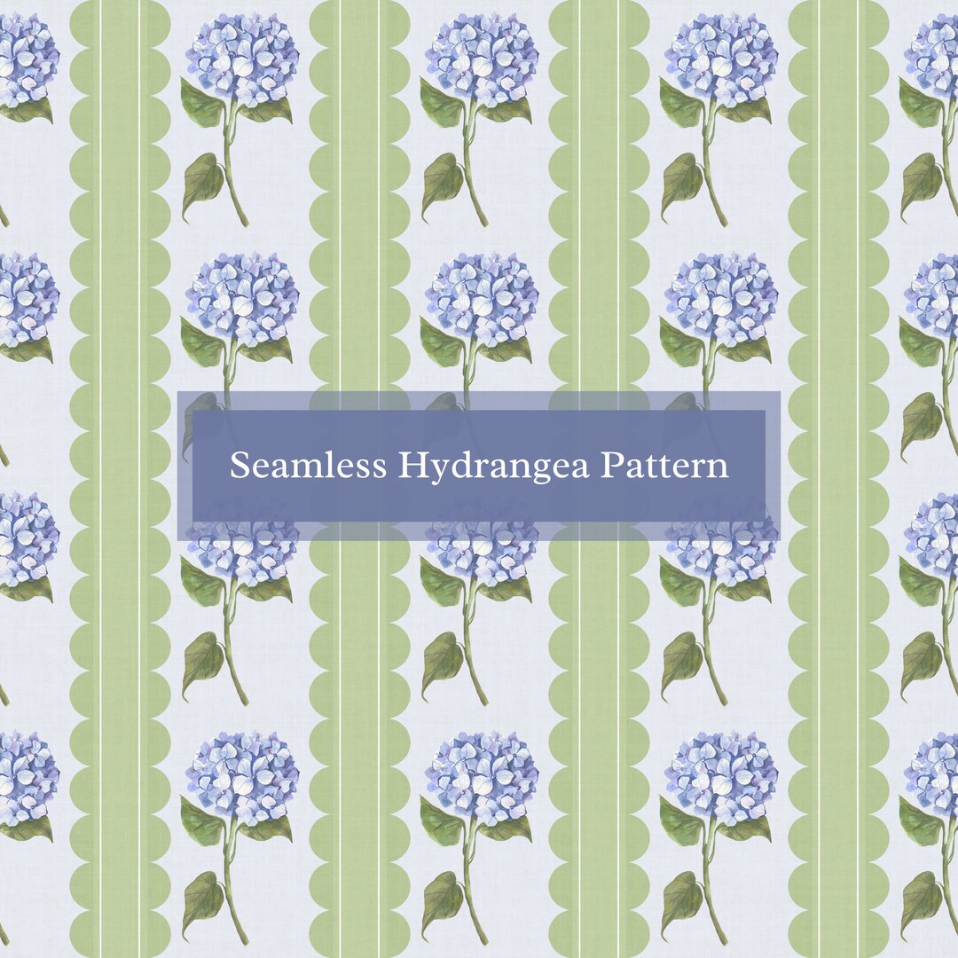 Seamless Hydrangea Scallop Pattern | Instant Download, Digital Paper ...