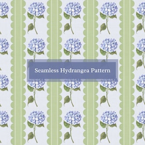 Seamless Hydrangea Scallop Pattern | Instant Download, Digital Paper ...