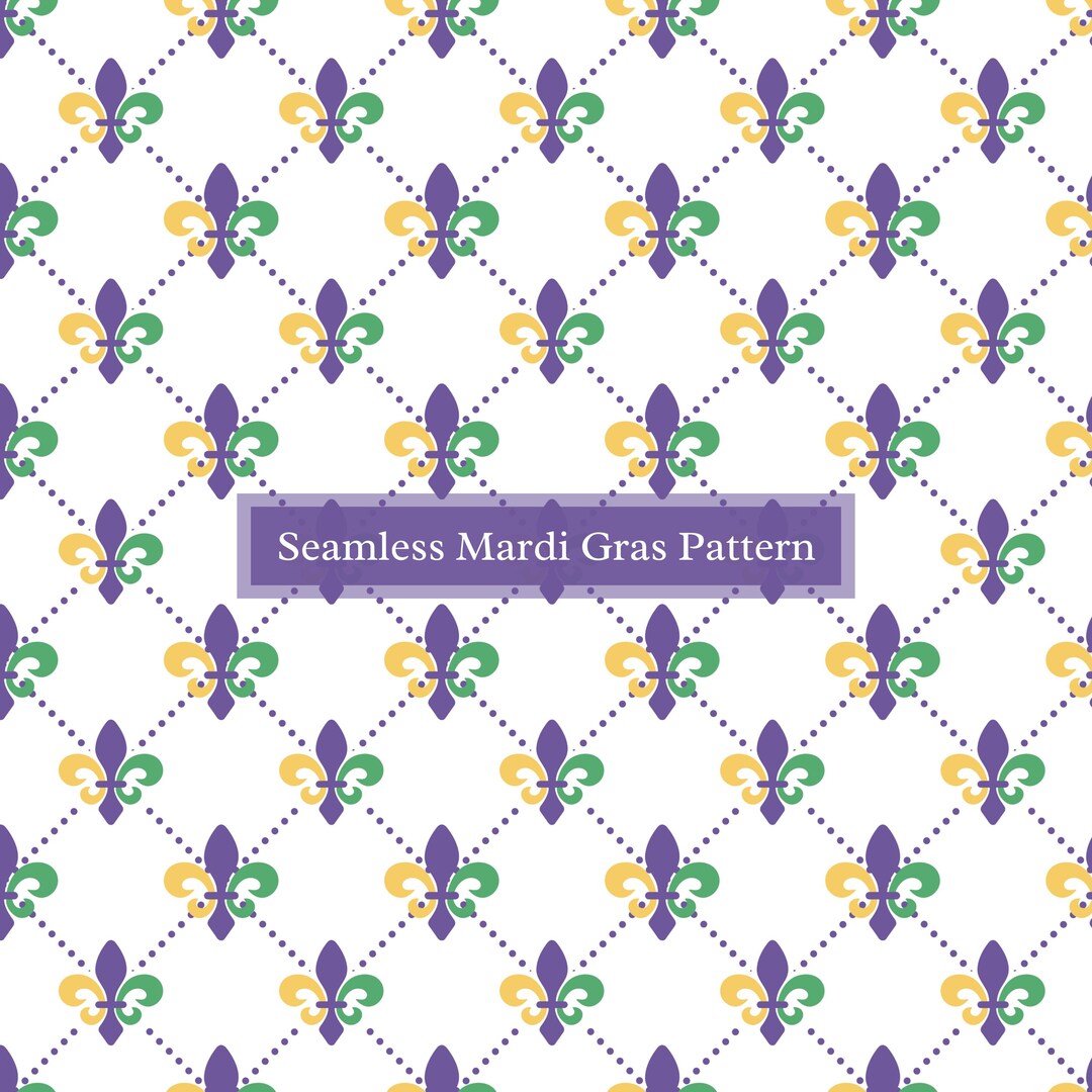 Seamless Mardi Gras, Fleur De Lis Digital Paper | New Orleans Printable ...