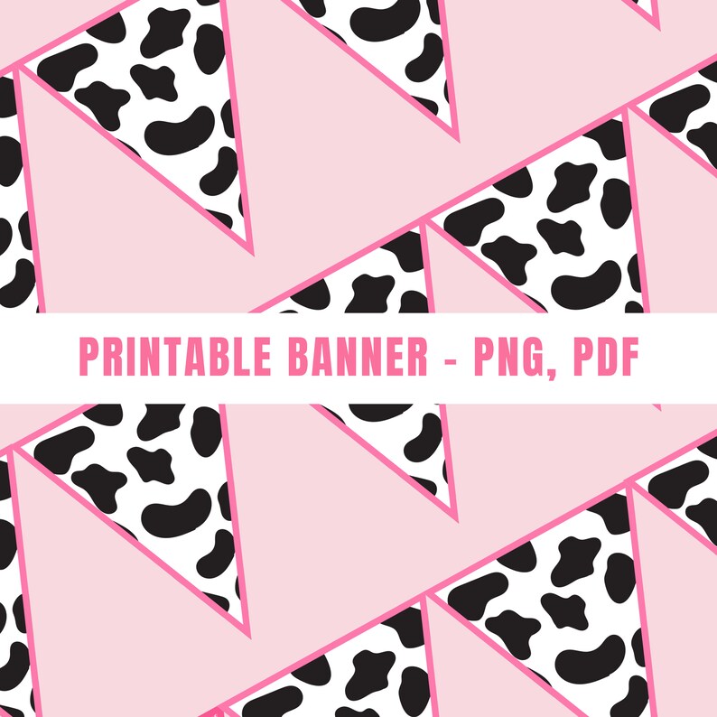 Printable Disco Cowgirl Banner | Instant Download PNG, PDF Pink Cowgirl ...