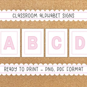 Printable Alphabet Signs for Classroom A - Z, PNG, PDF | Classroom ...