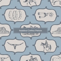 Boot Stitch Cowboy Western Rodeo Seamless Pattern by Double B Designs ...