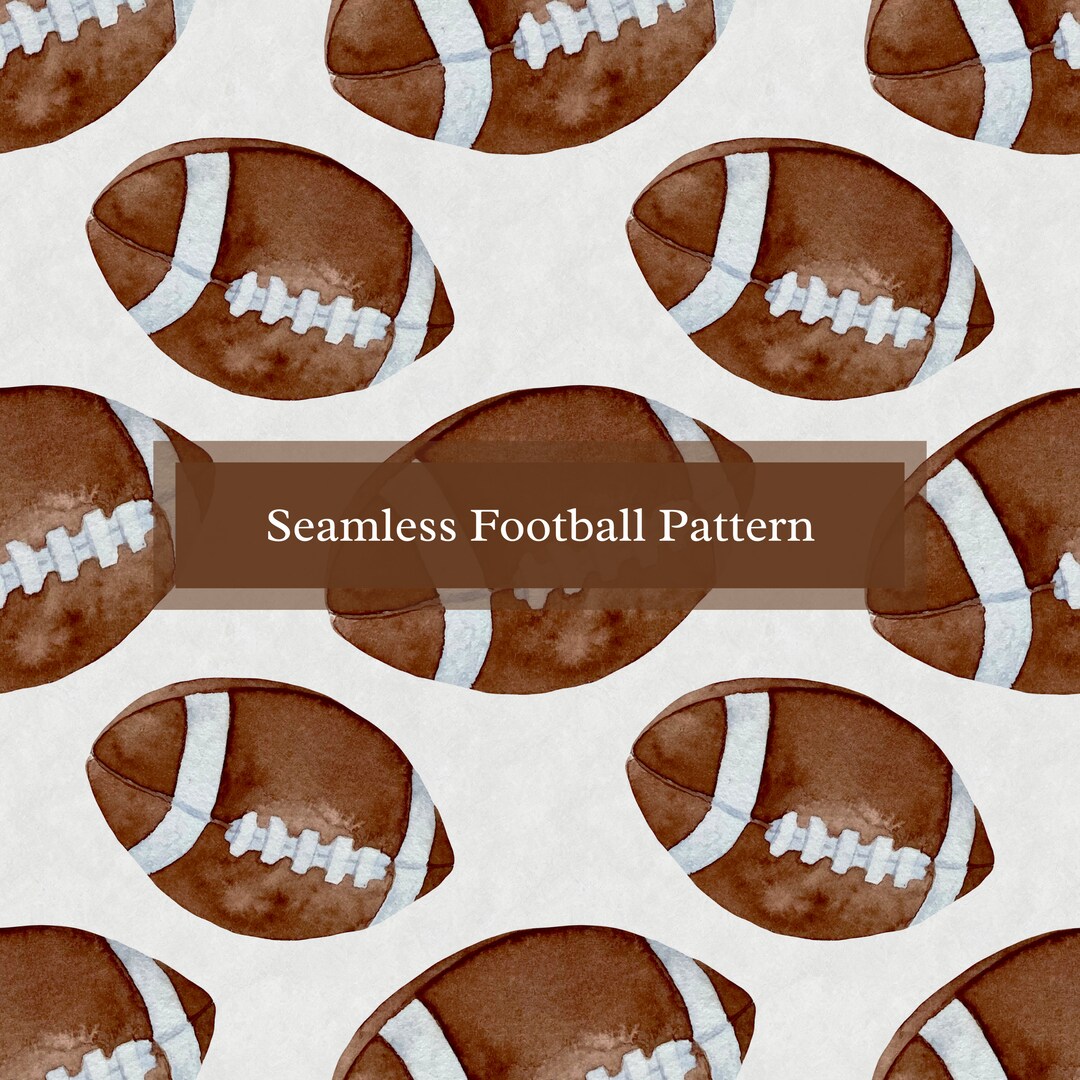 Seamless Watercolor Football Pattern | Instant Download Watercolor ...