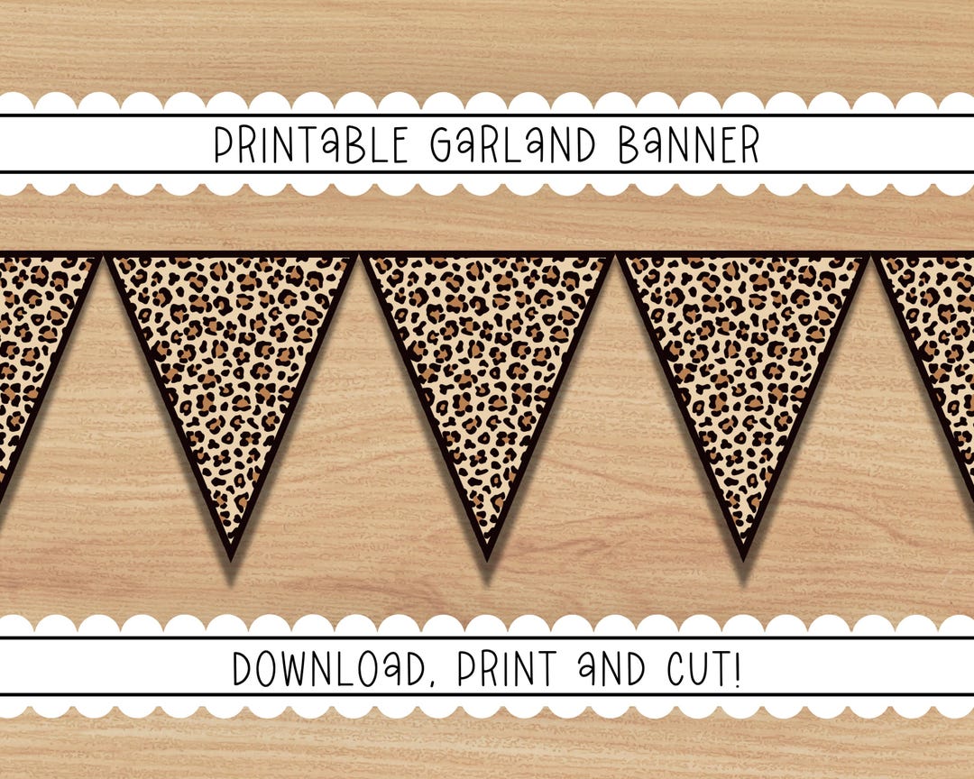 Printable Leopard Print Banner Garland | Cheetah Print Party ...
