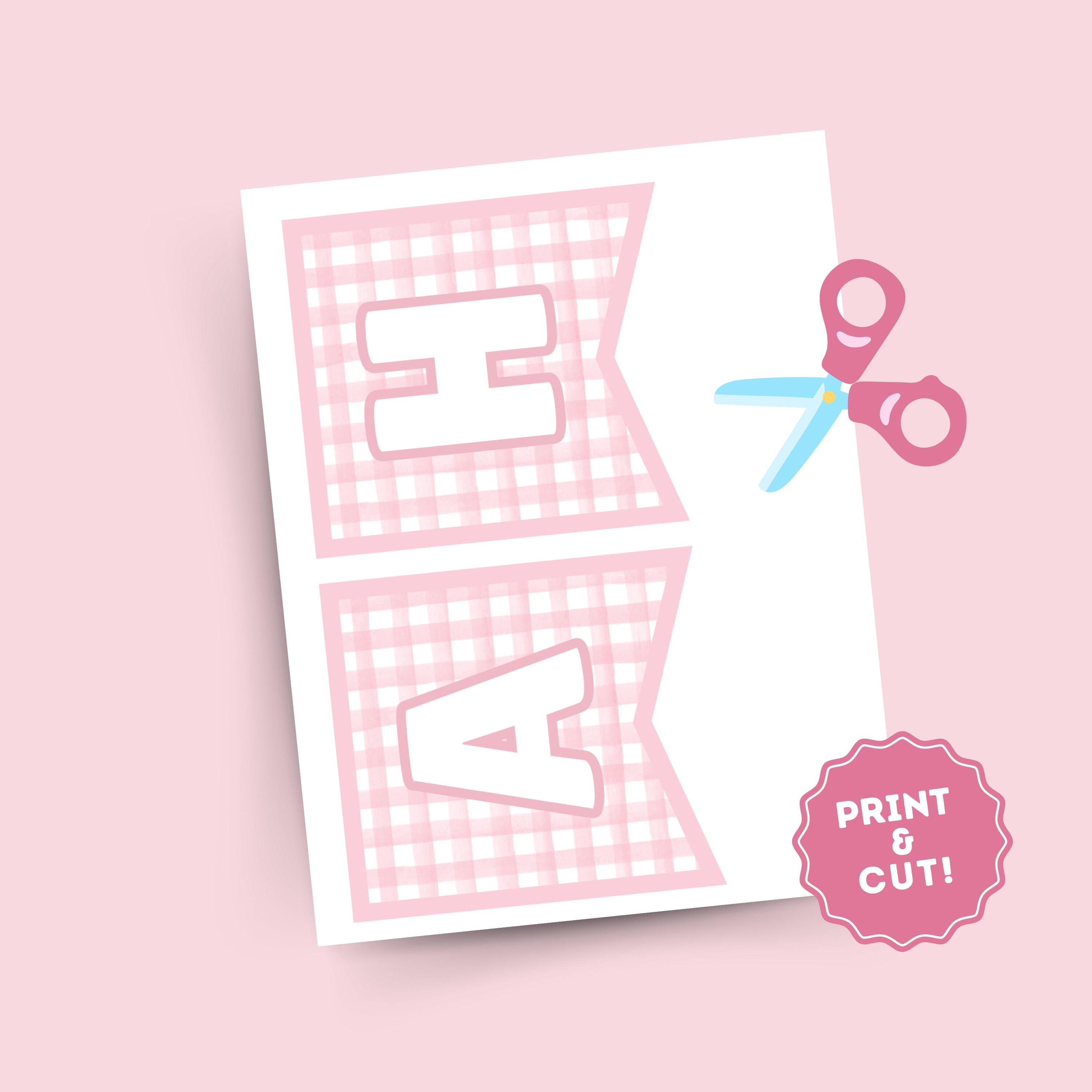 Gingham Birthday Banner, Instant Download, Printable, PDF | Happy ...