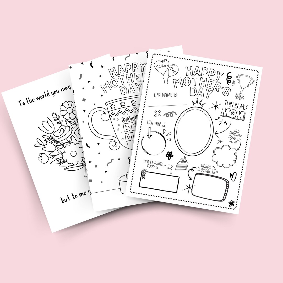 Printable Mother's Day Gifts, Activities to Mom From Kids | Instant ...