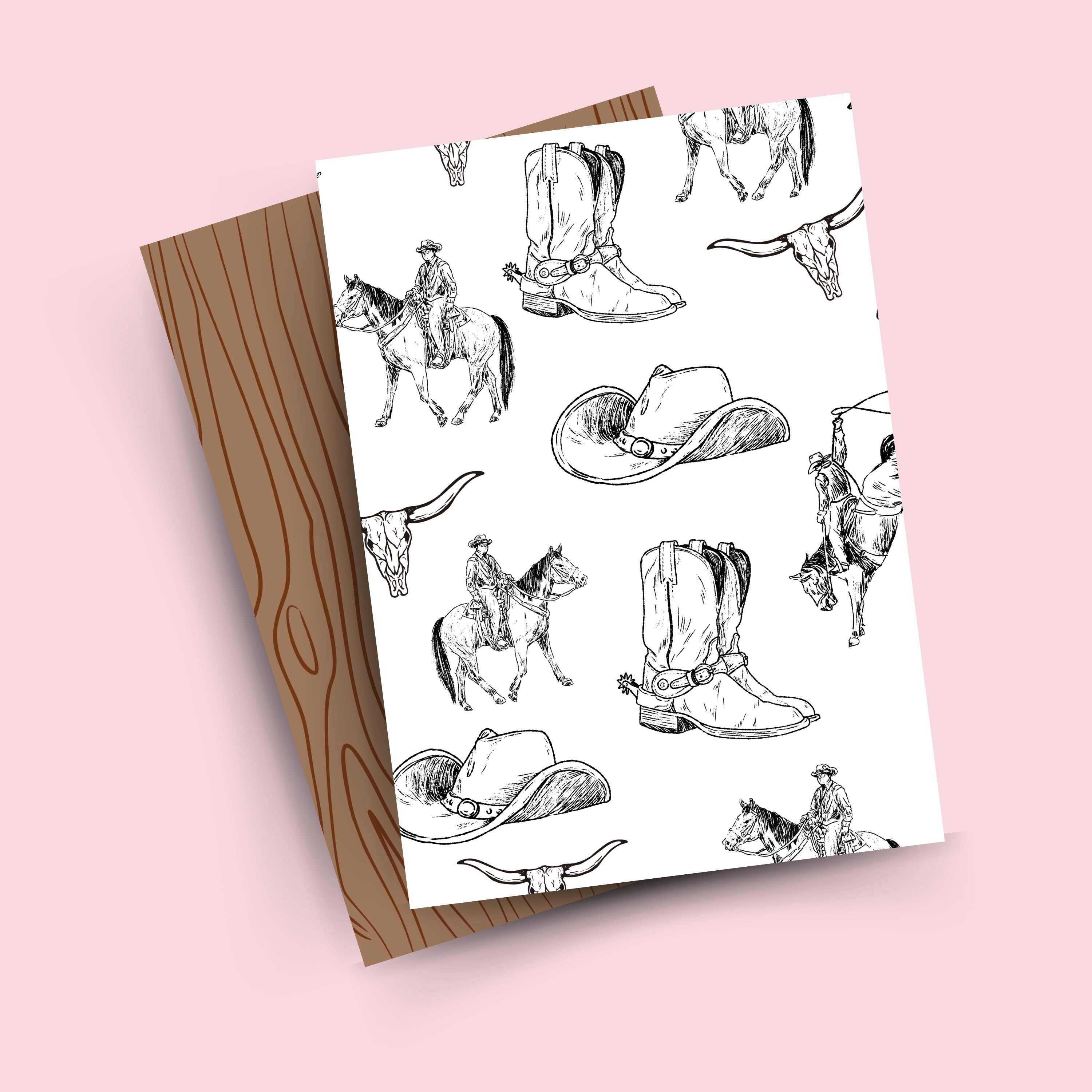 Western Cowboy Digital Paper Bundle Instant Download, Printable ...