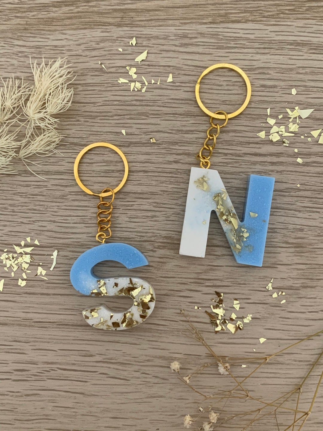 Resin Keychain, Handmade Keychain, Letter Keychain, Handmade Key Chain ...