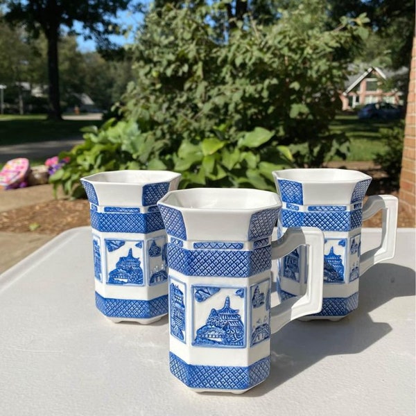Blue Willow Mugs - Etsy