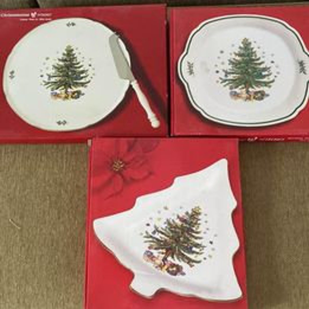 Vintage Holiday Serving Plates - Etsy