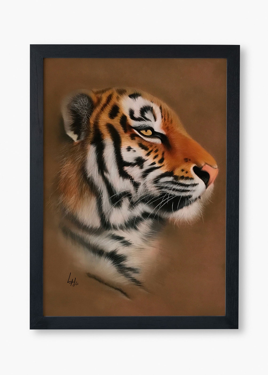 Original Tiger Pastel Painting Tiger Picture Big Cat Wall - Etsy UK