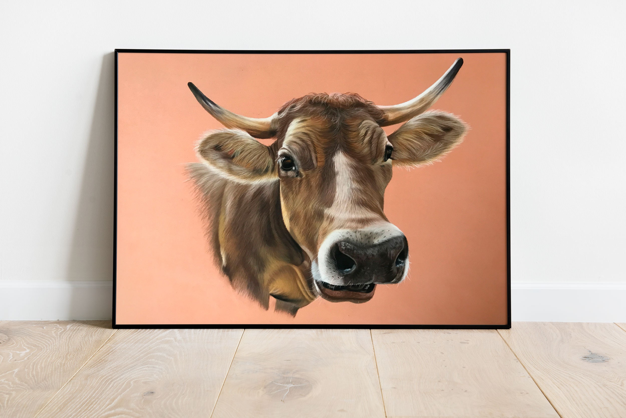 Original Cow Pastel Painting Cattle Picture Cow Wall Art - Etsy UK