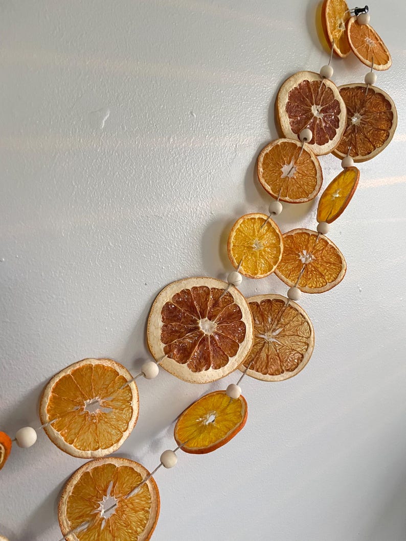 Dried Citrus Garland Fall Gift Hand-cut, Dehydrated Oranges Grapefruit ...