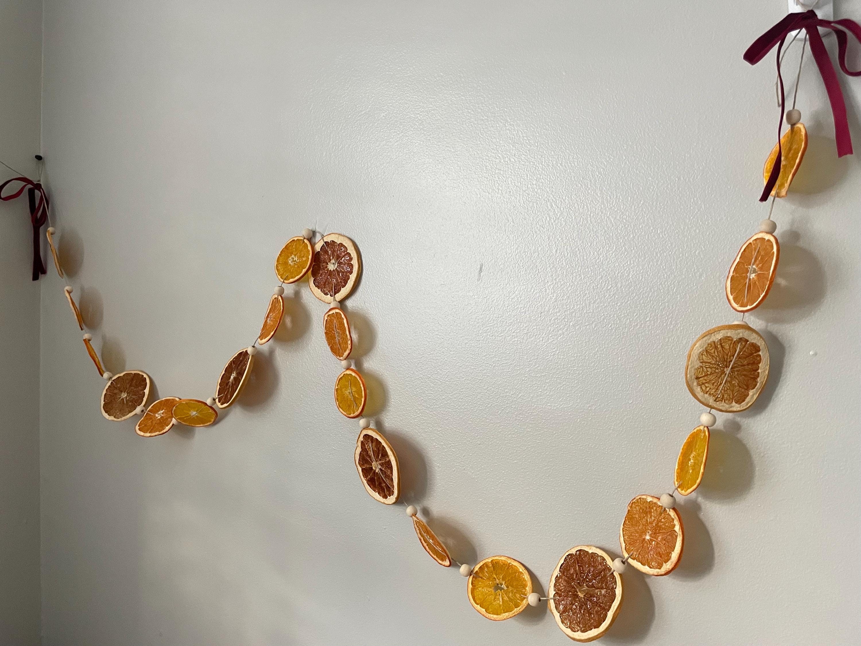 Dried Citrus Garland Fall Gift Hand-cut, Dehydrated Oranges Grapefruit ...