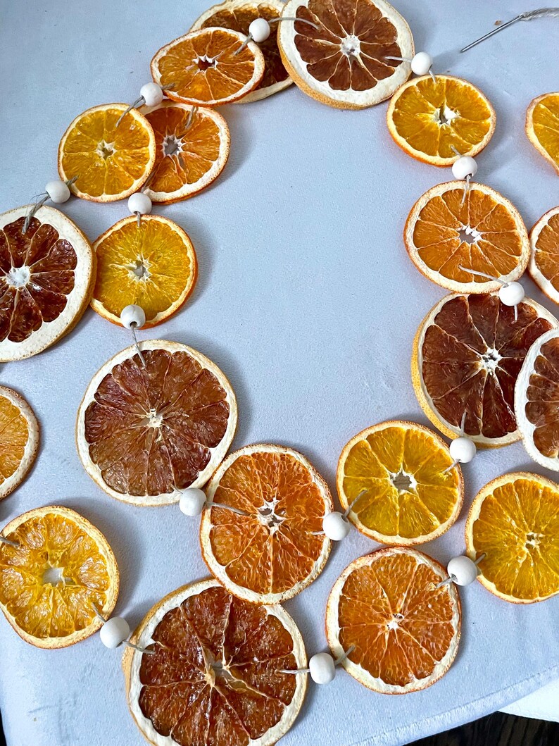 Dried Citrus Garland Fall Gift Hand-cut, Dehydrated Oranges Grapefruit ...