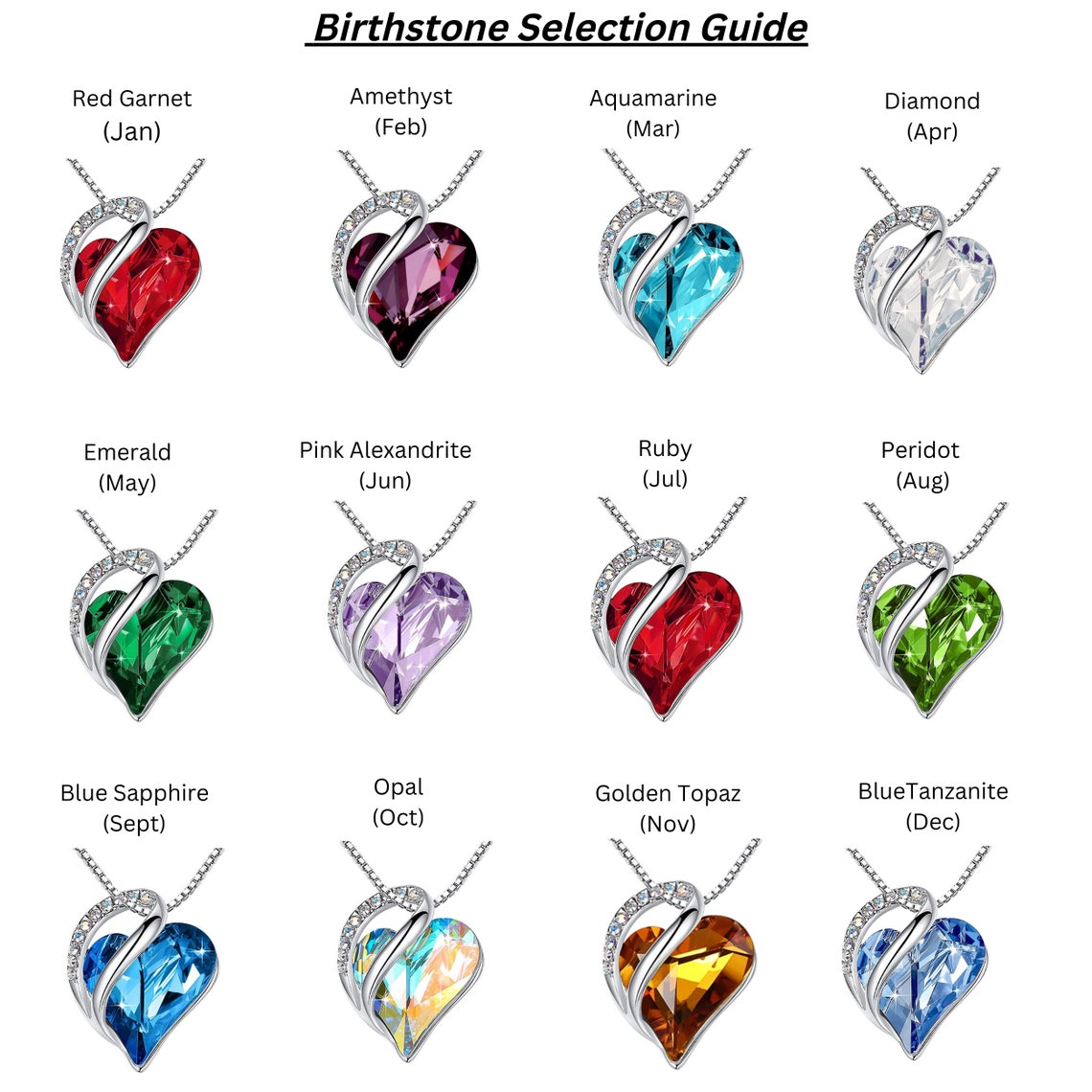 June Birthstone Necklace Purple Alexandrite Necklace, Heart Love Shape ...