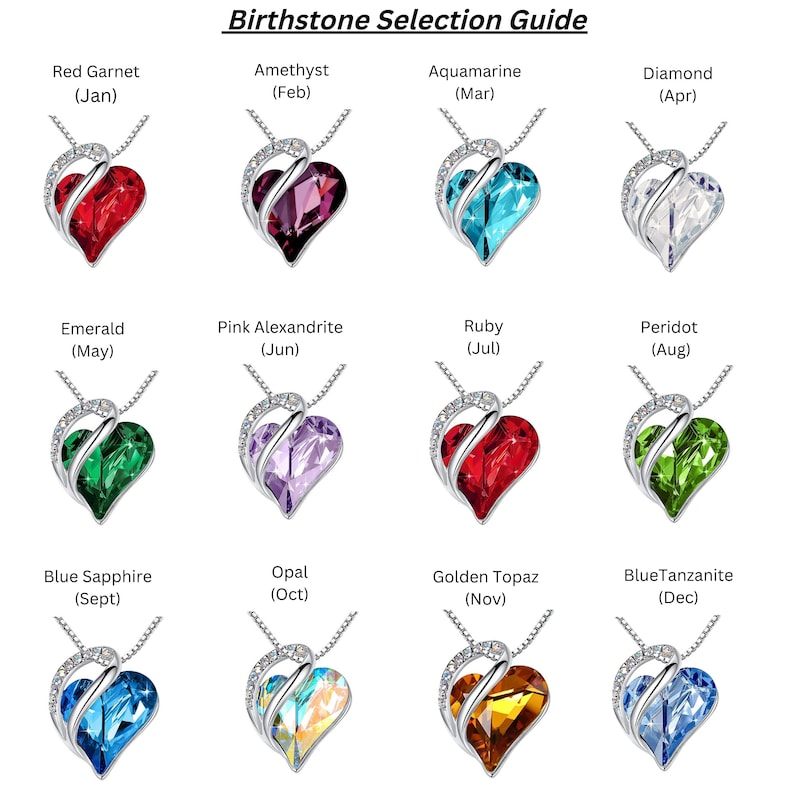 June Birthstone Necklace Purple Alexandrite Necklace, Heart Love Shape ...