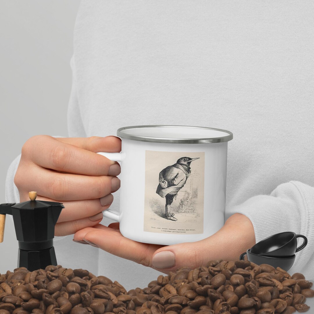 JJ Grandville Sparrowson and Falcon Enamel Coffee Mug - Etsy