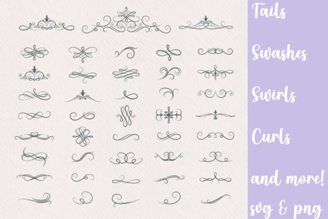 Fancy Font Tails, Swashes, Tails, Swirls and Curls to Add to Any ...
