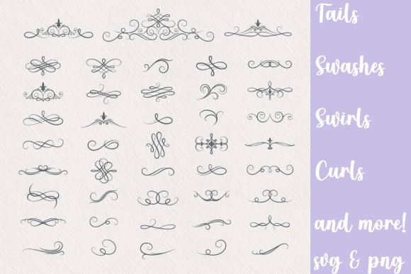 Fancy Font Tails, Swashes, Tails, Swirls and Curls to Add to Any ...