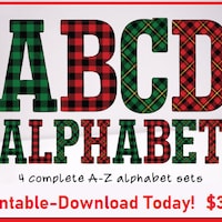 Buffalo Plaid Alphabet | - Etsy