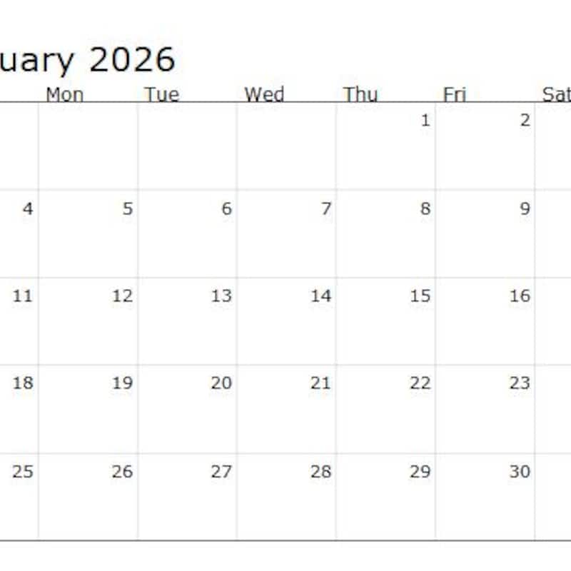 2026 Digital Calendar Basic - Etsy