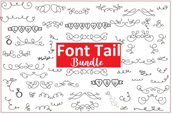 Font With Tail Hello Font, Handwriting Font, Tail is Automatically ...