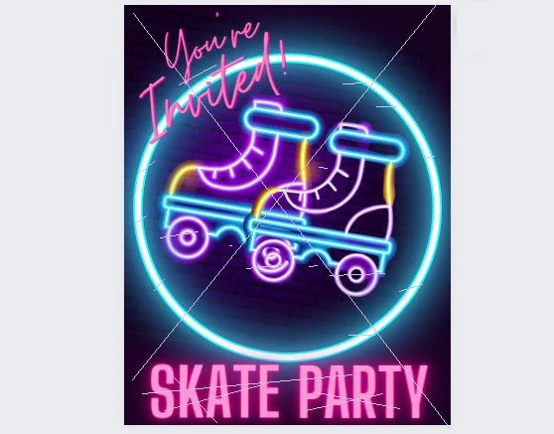 Skate Party, Skate Party Invitation, Skate Party for Girls, Skate Party ...