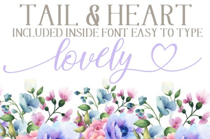 Font With Tail Hello Font, Handwriting Font, Tail is Automatically ...