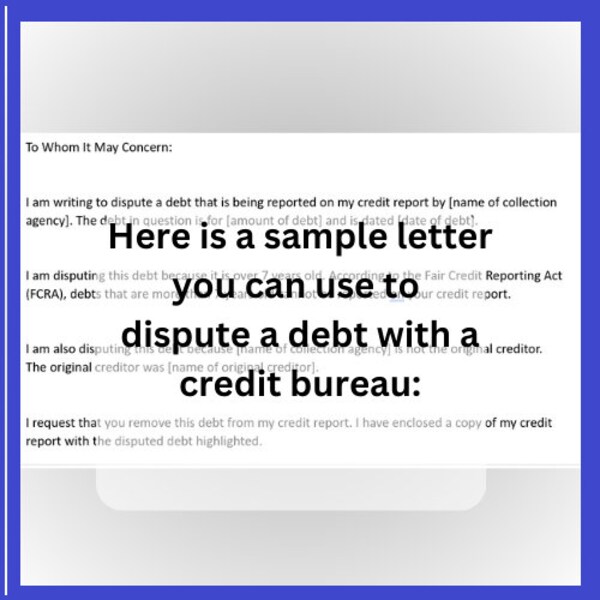 Credit Bureau Dispute Letter - Etsy