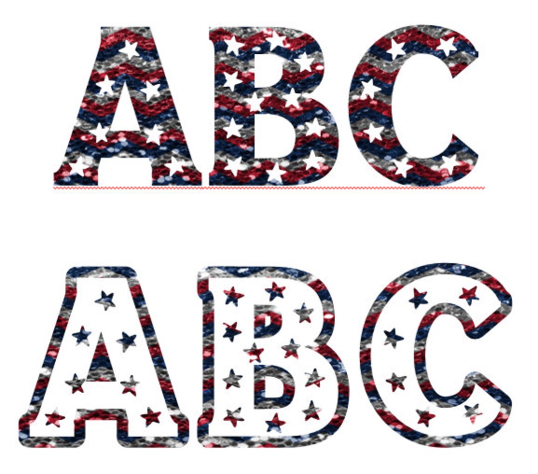 4th of July Font, 4th of July Sparkle Font, 4th of July Glitter Font ...