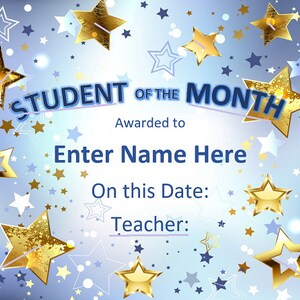 Certificate, Award, Student of the Month, Student Award, Easy to Edit ...