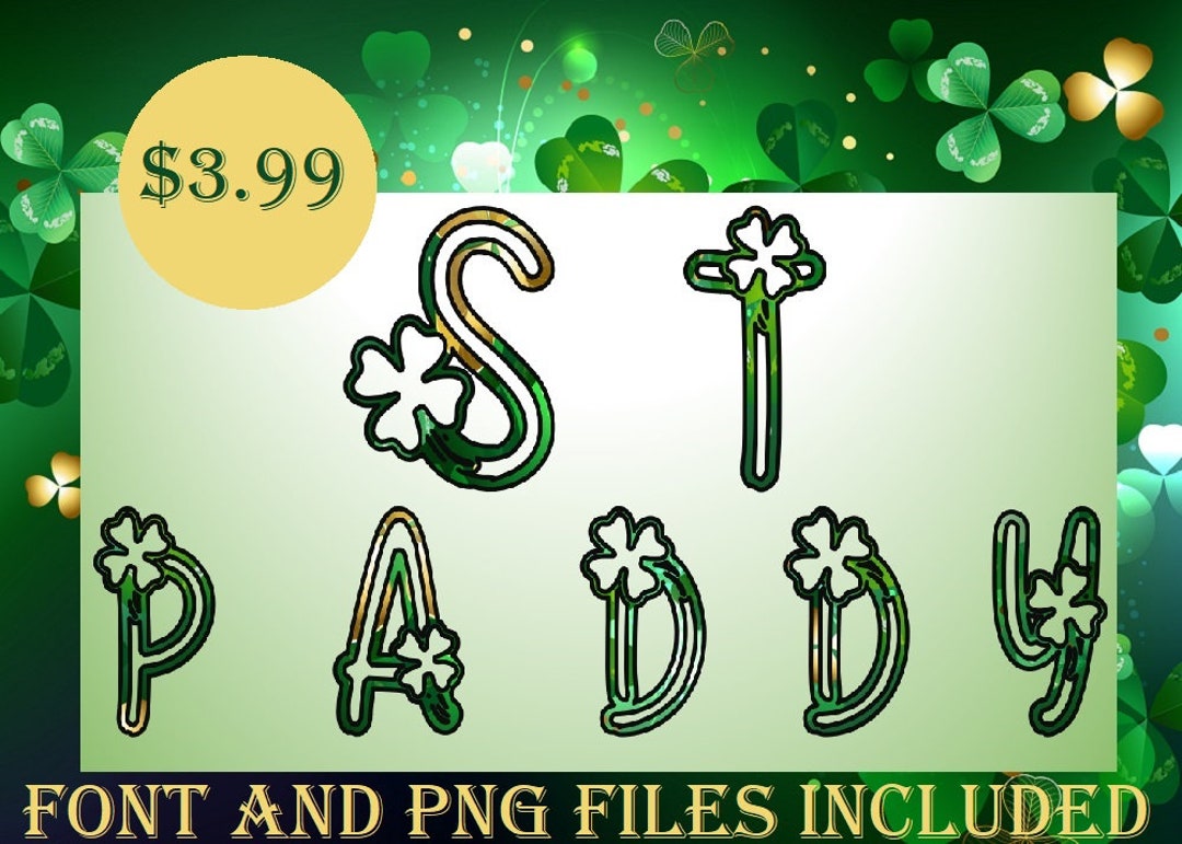 St Patricks Font St Patrick's Day Font Shamrock Font St - Etsy