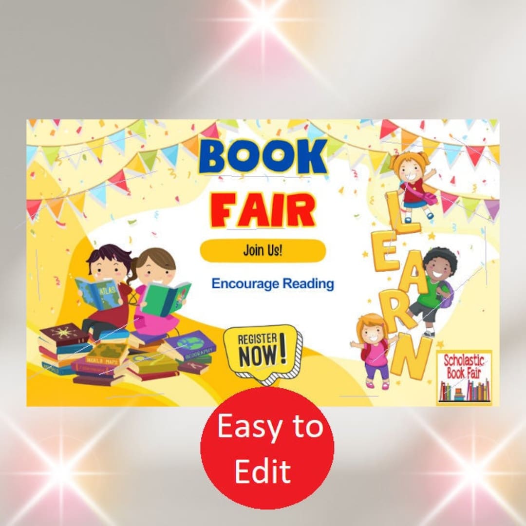 Book Fair Flyer, Book Fair Poster, Editable Book Fair Flyer, Printable ...