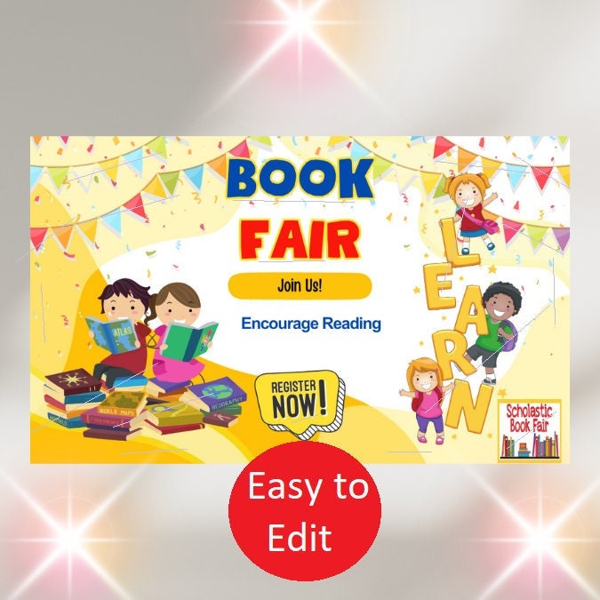 Book Fair Flyer, Book Fair Poster, Editable Book Fair Flyer, Printable ...