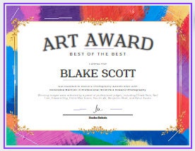 Art Award, Art Certificate, Best Art, Best of the Best Award ...