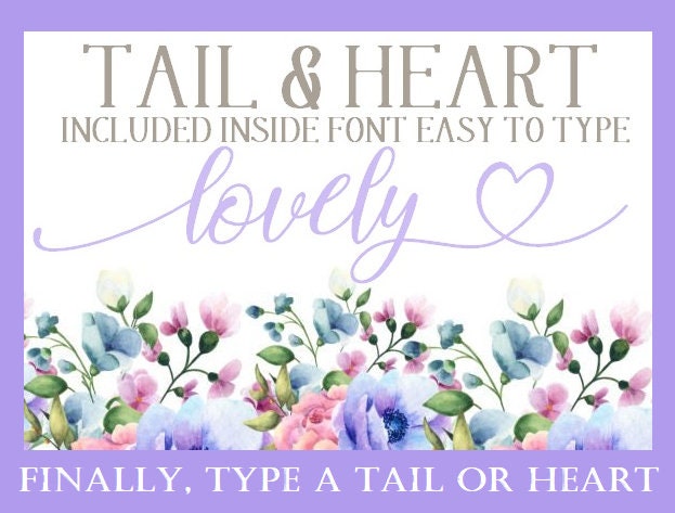 Font With Tail Hello Font, Handwriting Font, Tail is Automatically ...