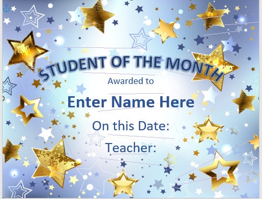 Certificate, Award, Student of the Month, Student Award, Easy to Edit ...