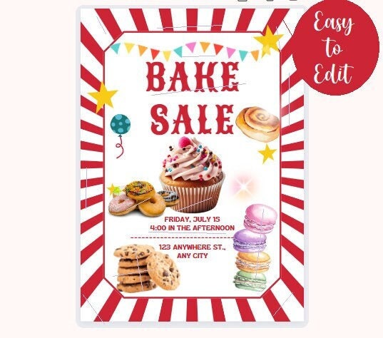 Bake Sale Flyer, Bake Sale, Bake Sale Announcement, Bake Sale ...