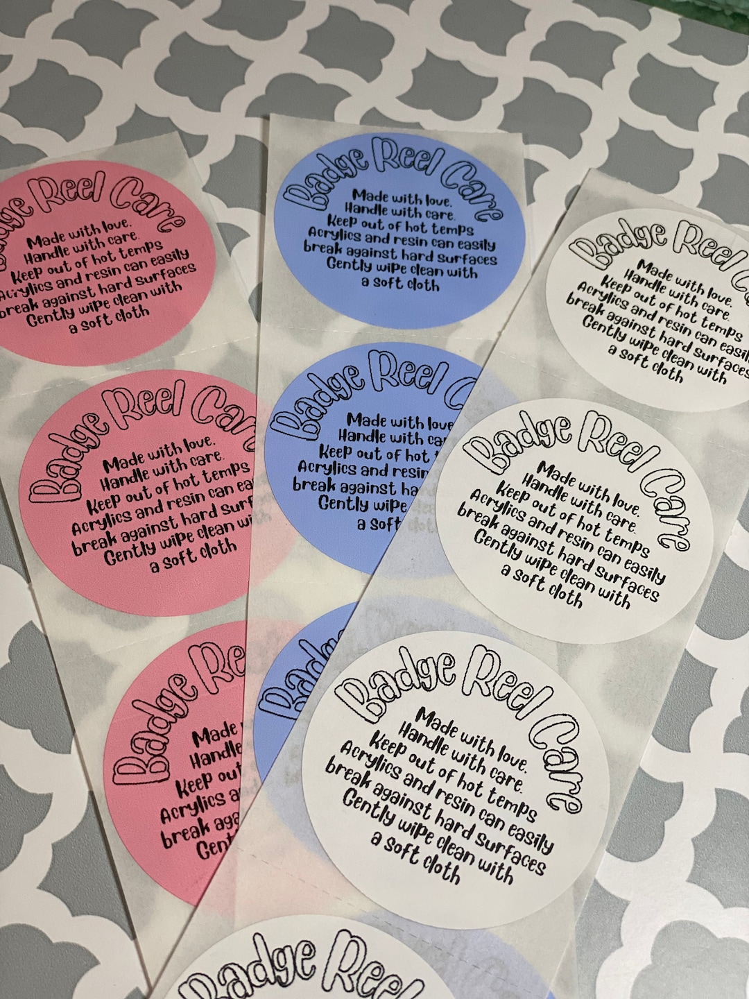 Badge Reel Care Stickers, Small Business Packaging Stickers, Care ...