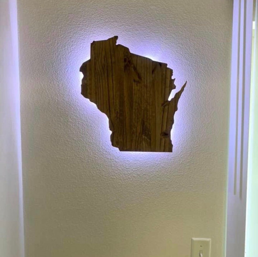 Illuminated Wisconsin Sign - Etsy