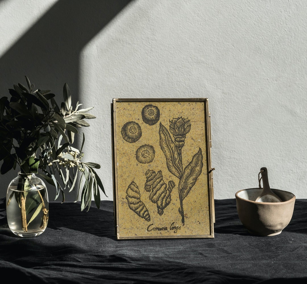 Turmeric Linocut Printing Recycled Vegetable Craft Paper Handmade Local ...