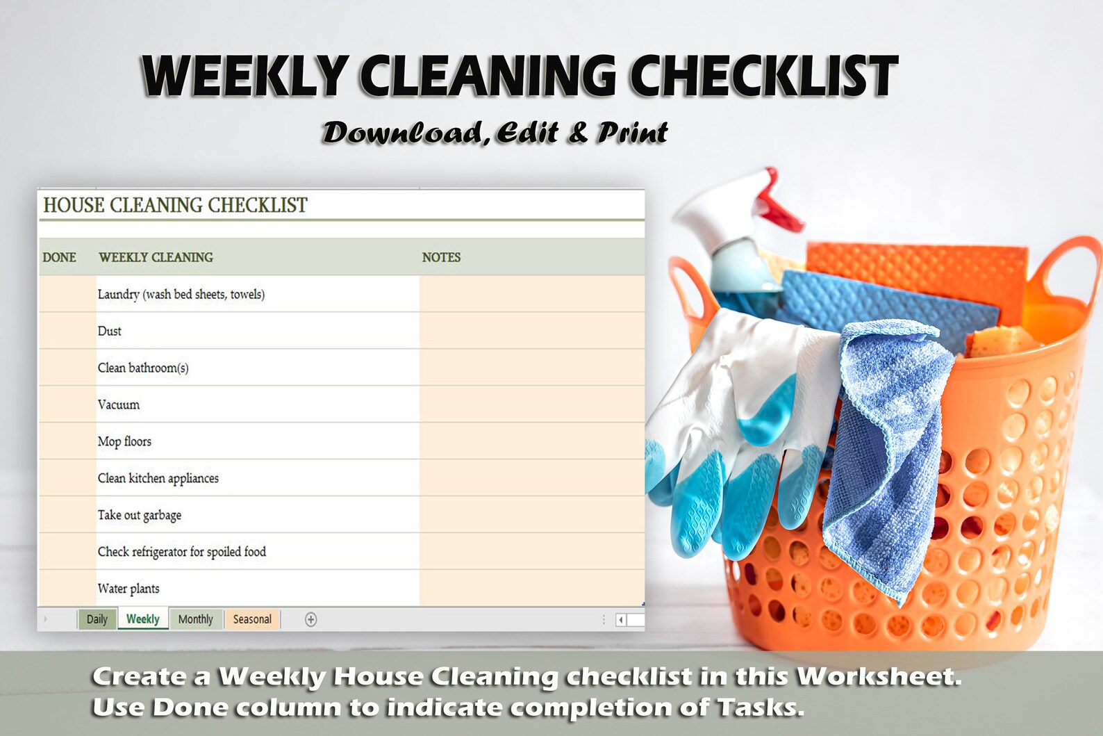 Fillable Cleaning Planner | Daily, Weekly, Monthly, & Seasonal Cleaning ...