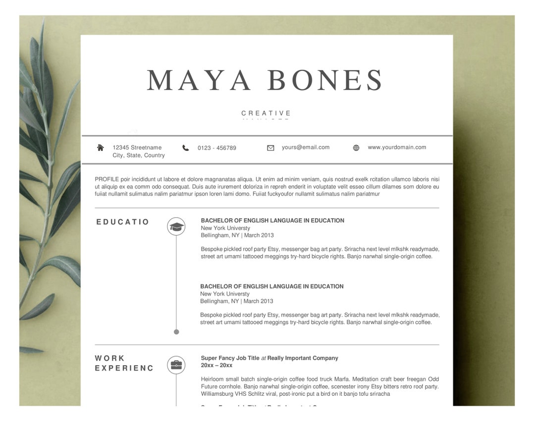 Teacher Resume, Resume Template Word, Professional Resume, Modern ...