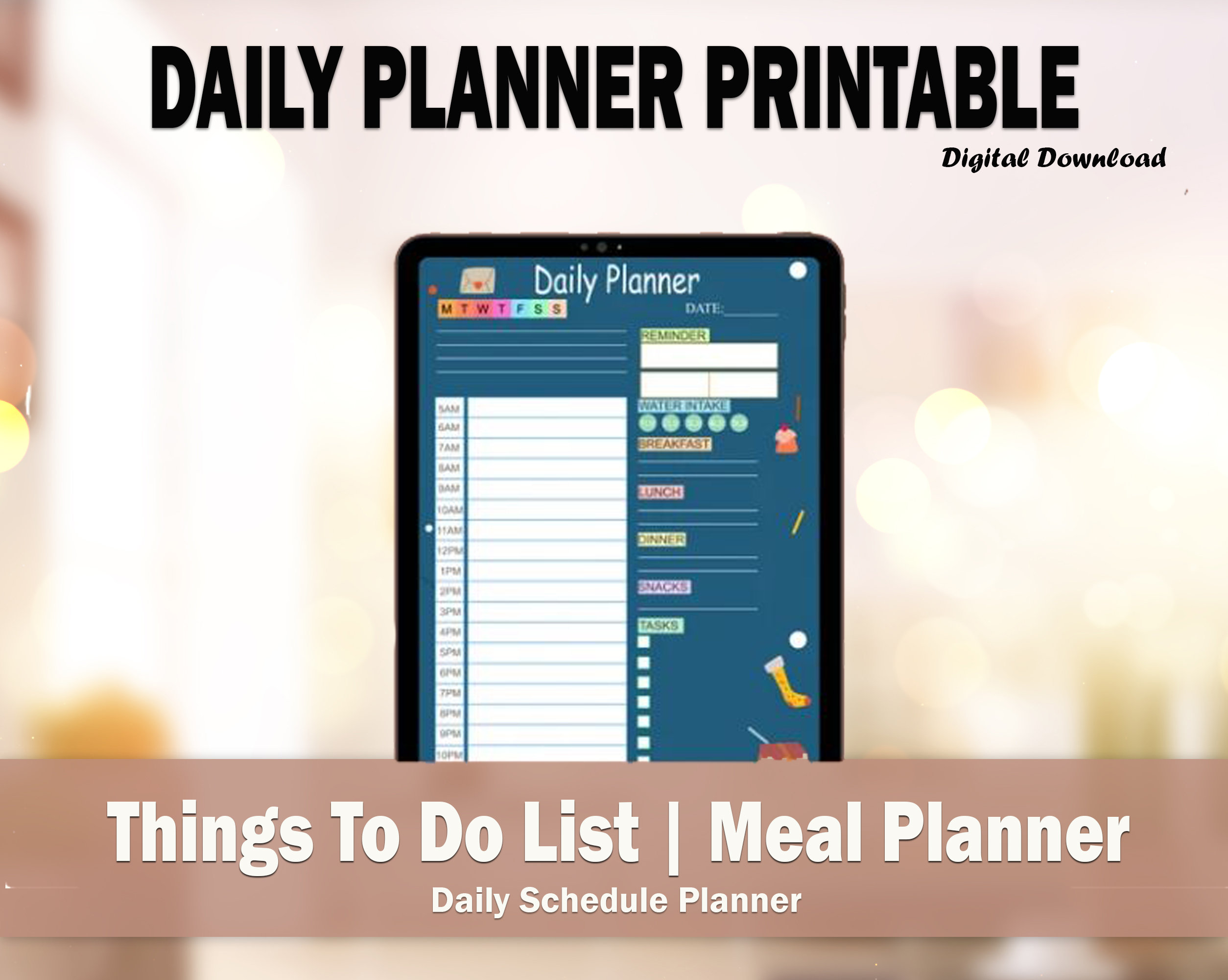 2022 Digital Planner, Printable Daily, Weekly & Holiday Planner ...