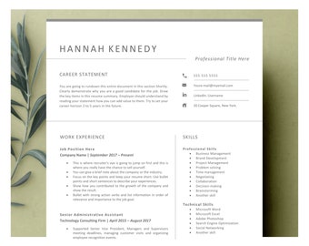 Teacher Resume, Resume Template Word, Professional Resume, Modern ...
