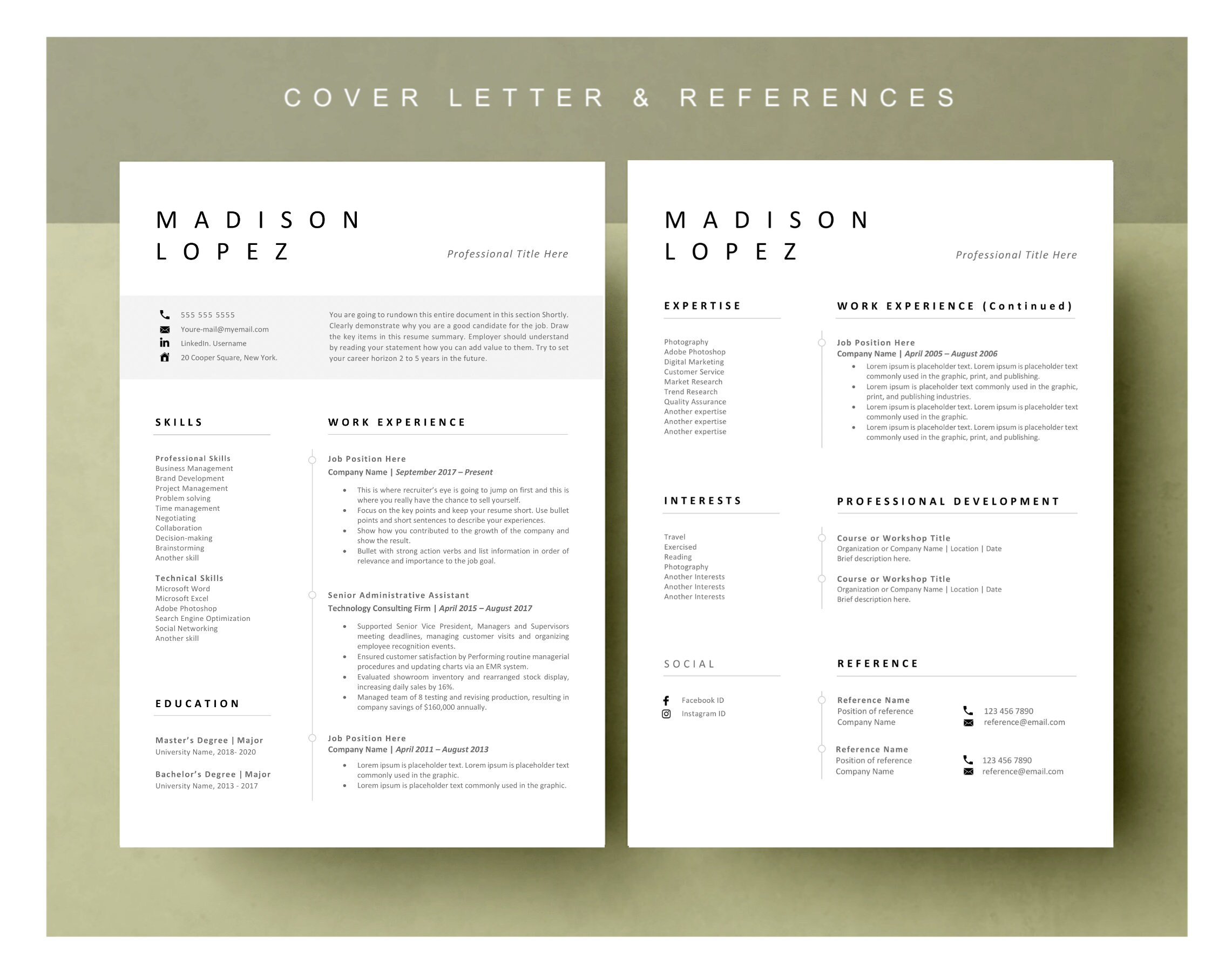Clean Modern Executive Resume Template 2022, Creative Resume ...