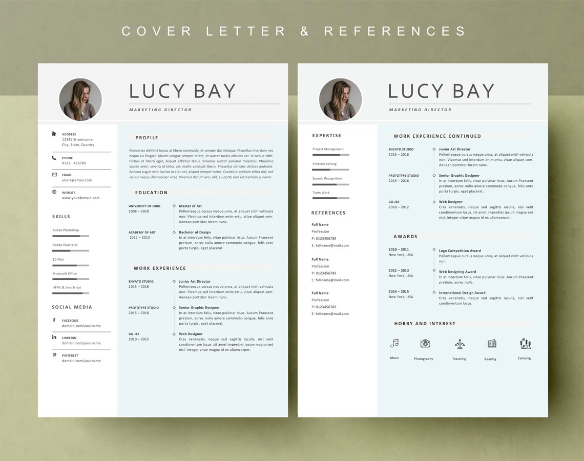 Teacher Resume, Resume Template Word, Professional Resume, Modern ...