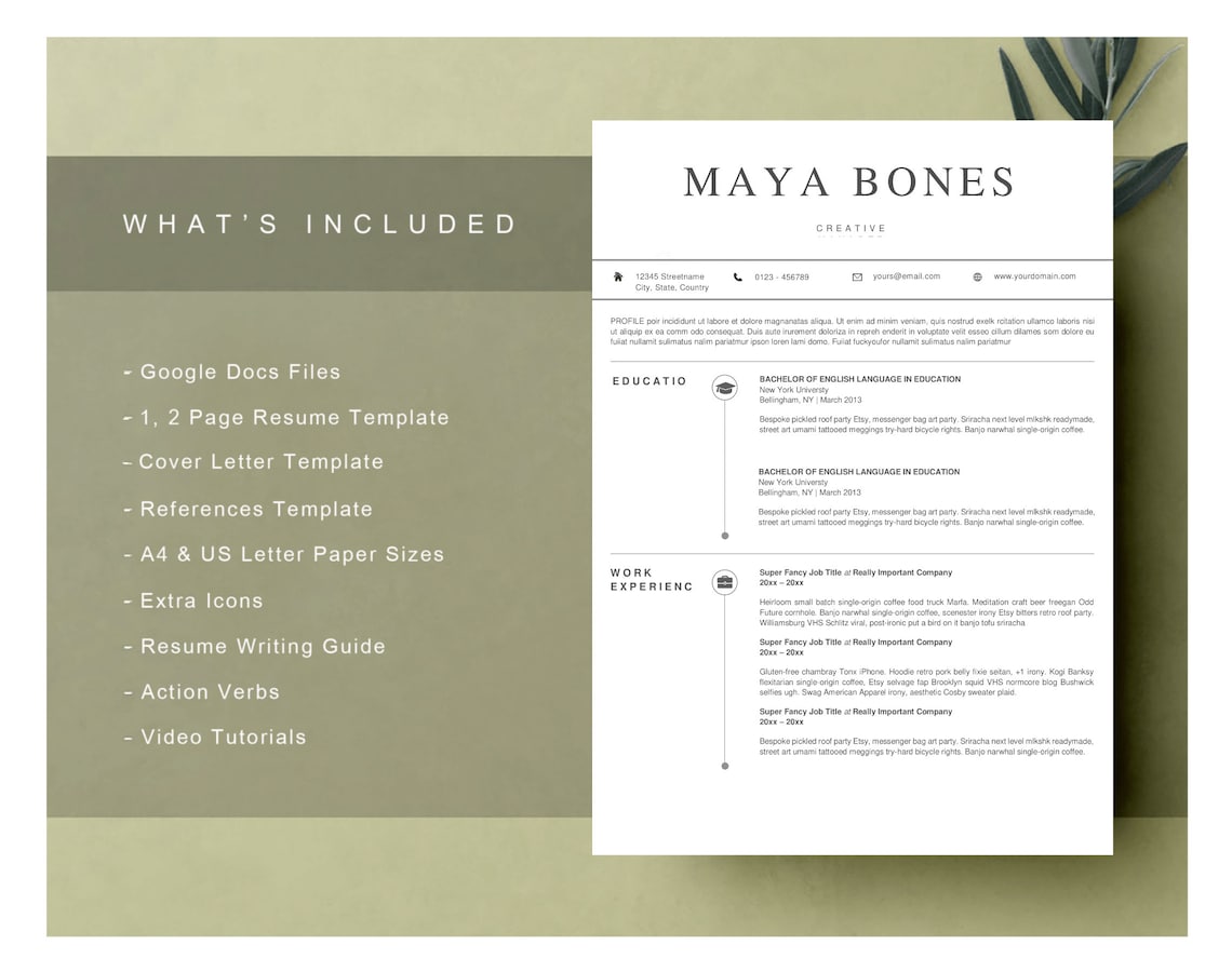 Teacher Resume, Resume Template Word, Professional Resume, Modern ...